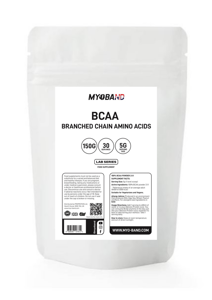 BCAAs (Branched Chain Amino Acids) - Unflavoured 150g Pouch – MYOBAND UK